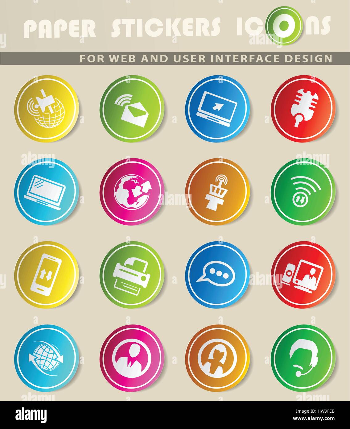 communication vector icons for user interface design Stock Vector Image ...