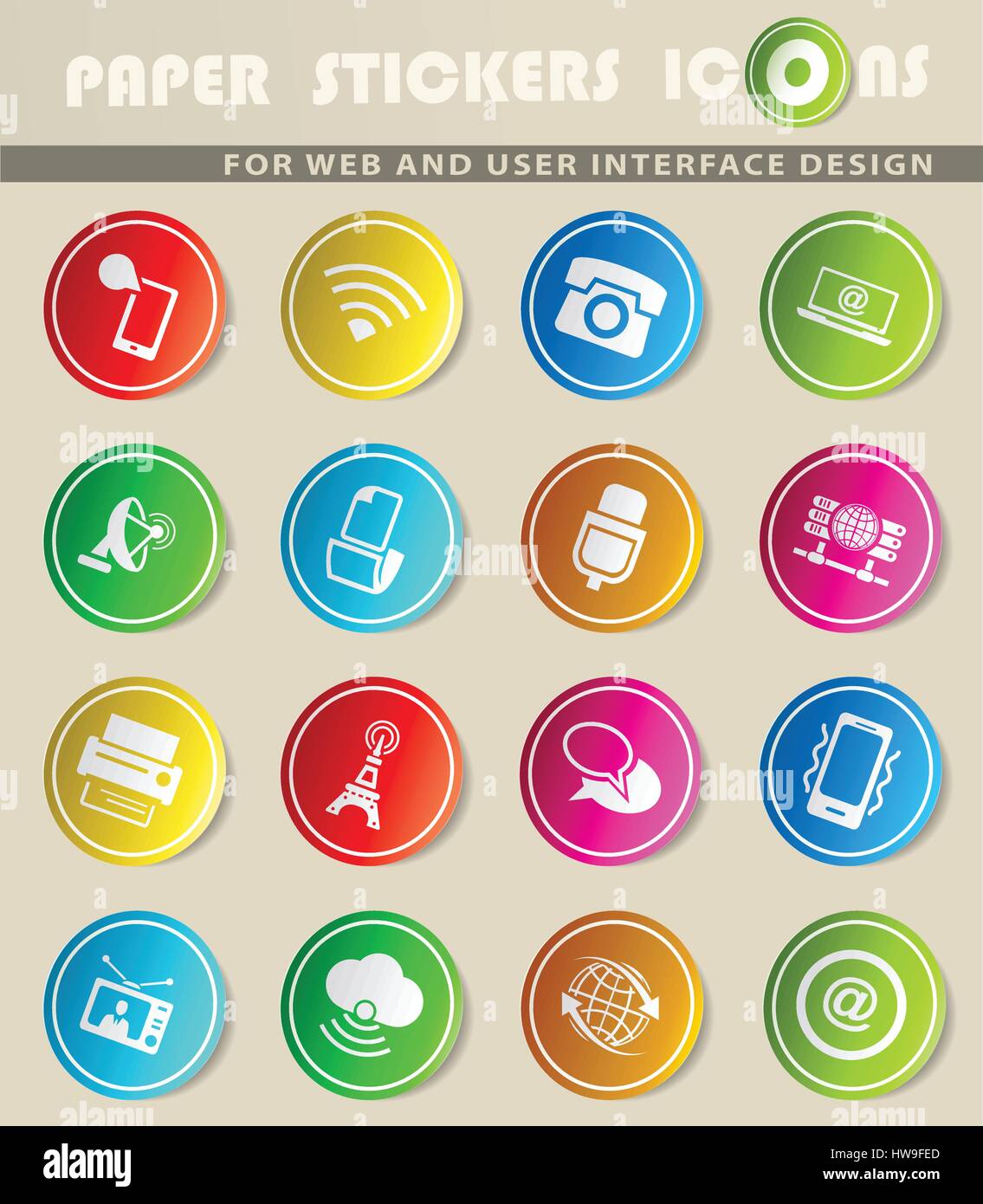 communication vector icons for user interface design Stock Vector Image ...
