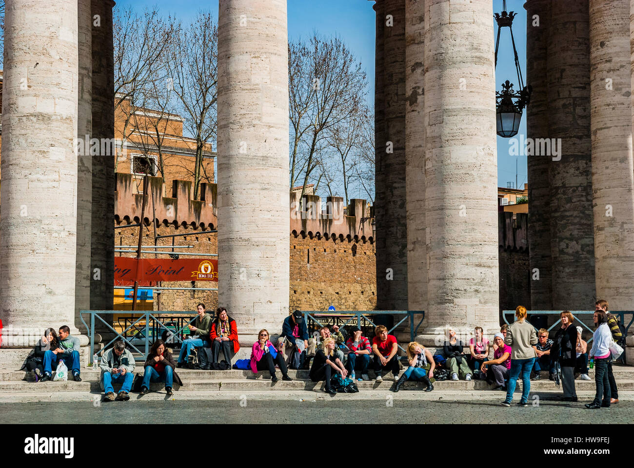 Bernini colonnade around St Peters Square. Vatican City State. Rome ...