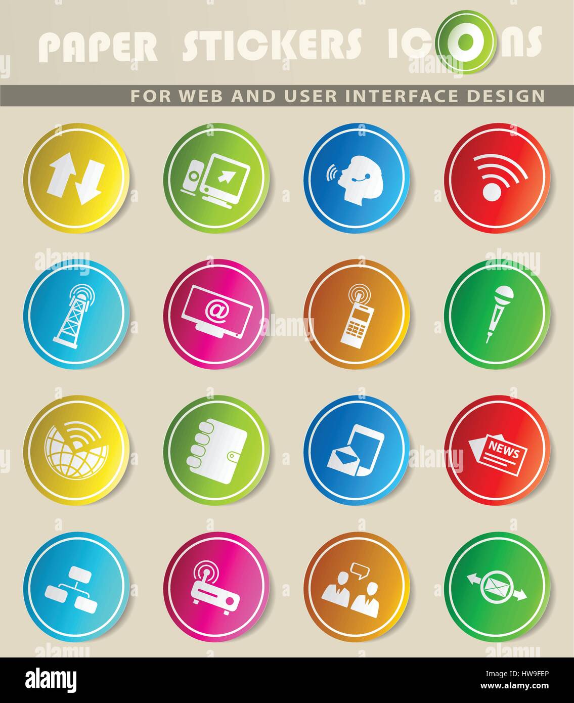communication vector icons for user interface design Stock Vector Image ...