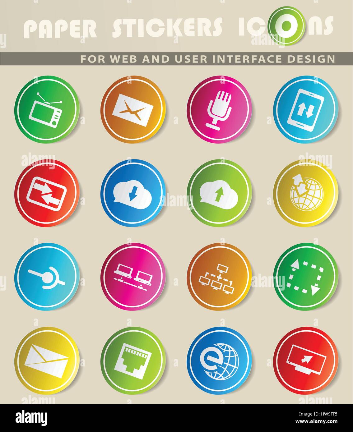 communication vector icons for user interface design Stock Vector Image ...