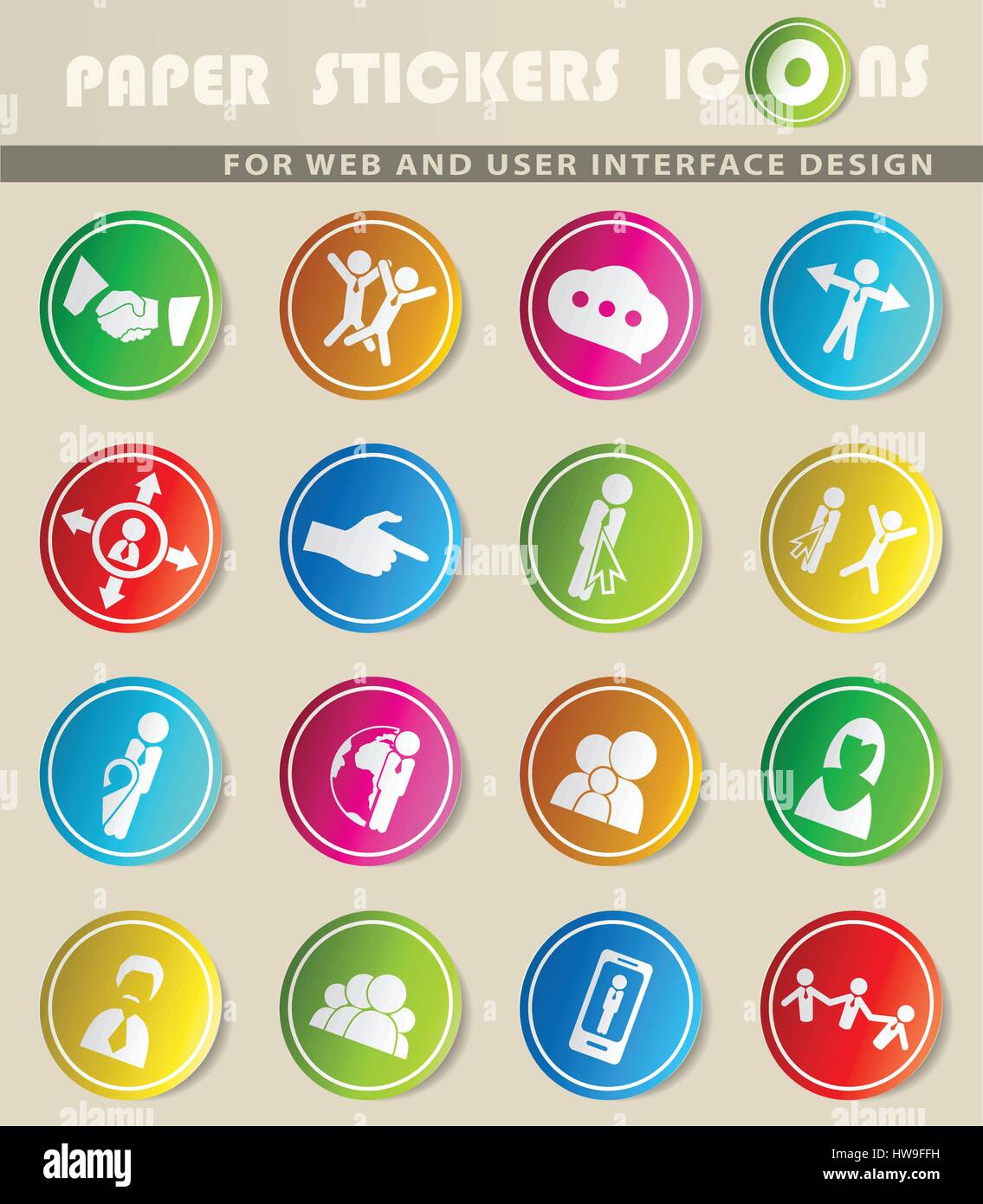 community vector icons for user interface design Stock Vector Image ...