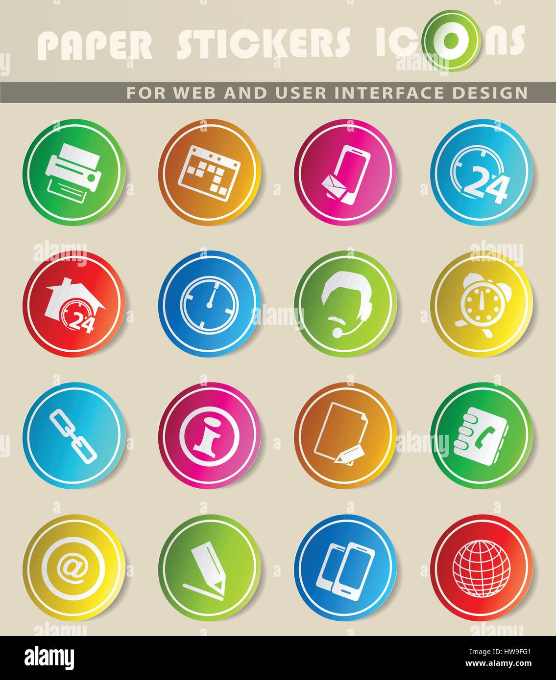 contacts vector icons for user interface design Stock Vector Image ...