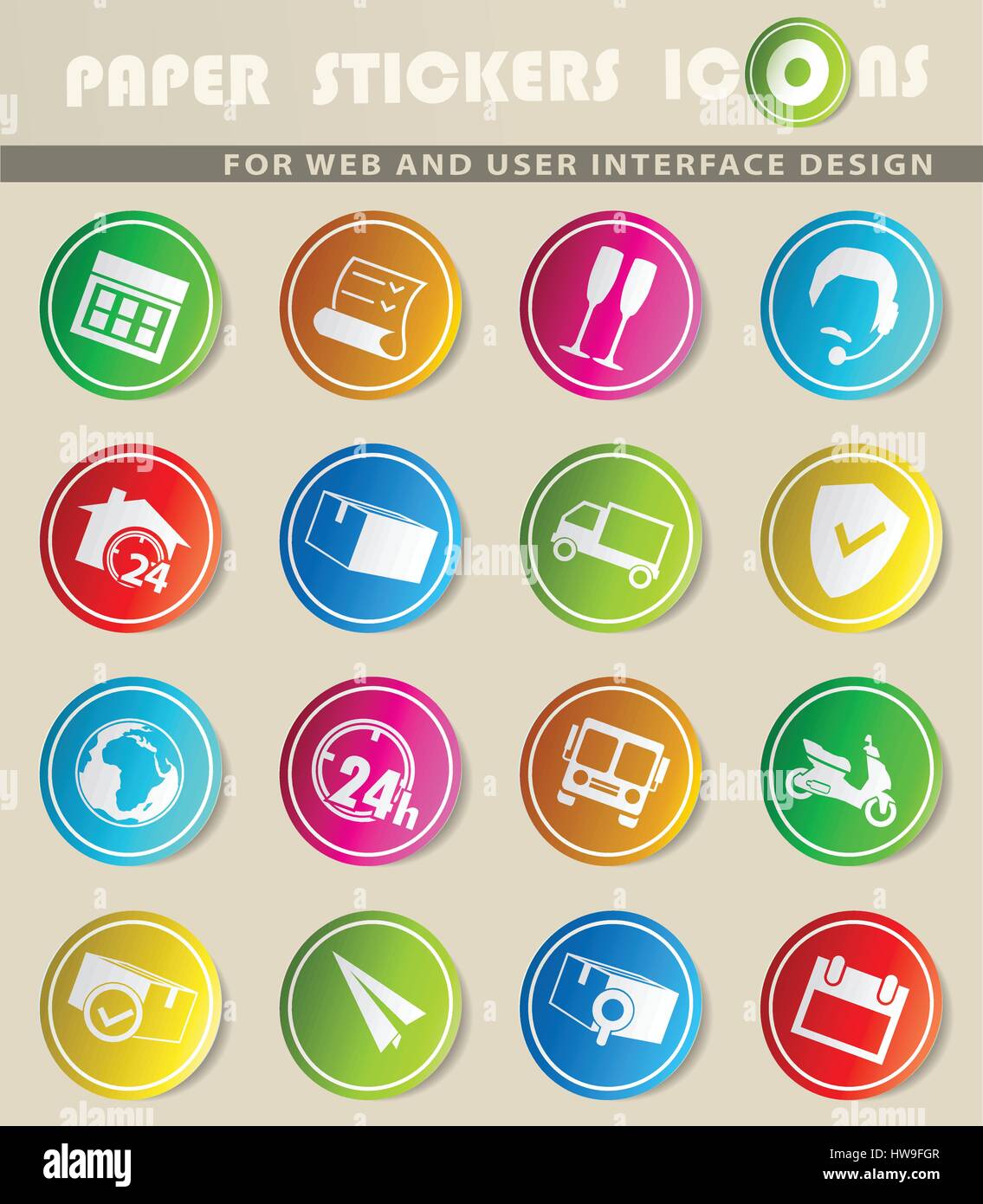 delivery vector icons for user interface design Stock Vector Image ...
