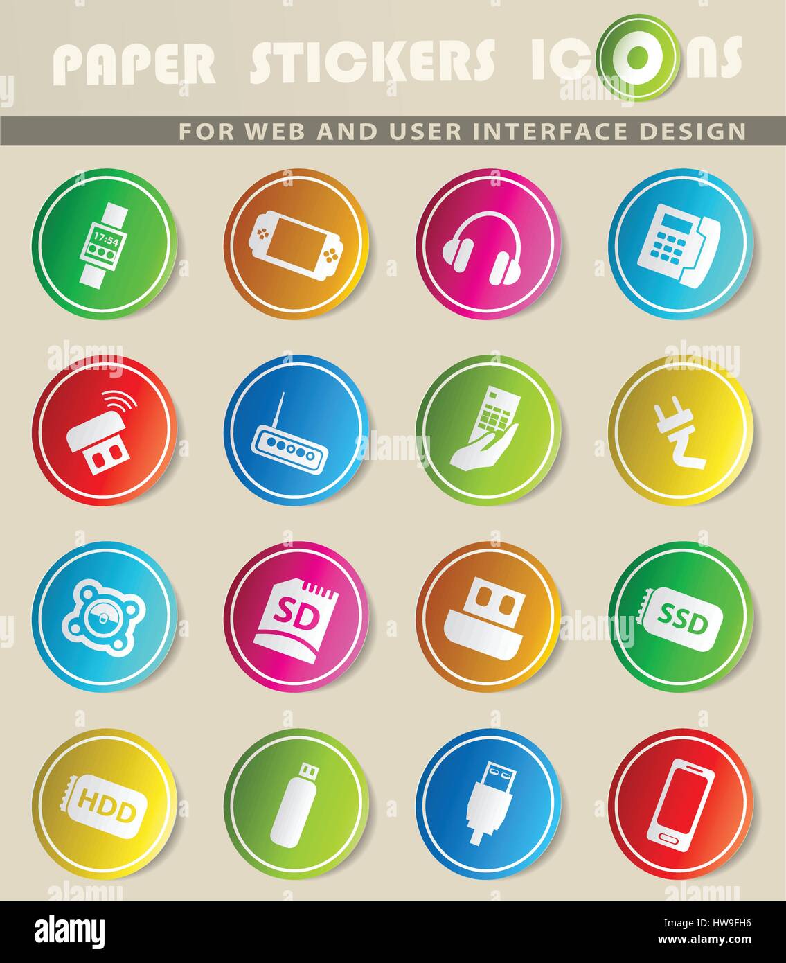 device vector icons for user interface design Stock Vector Image & Art ...