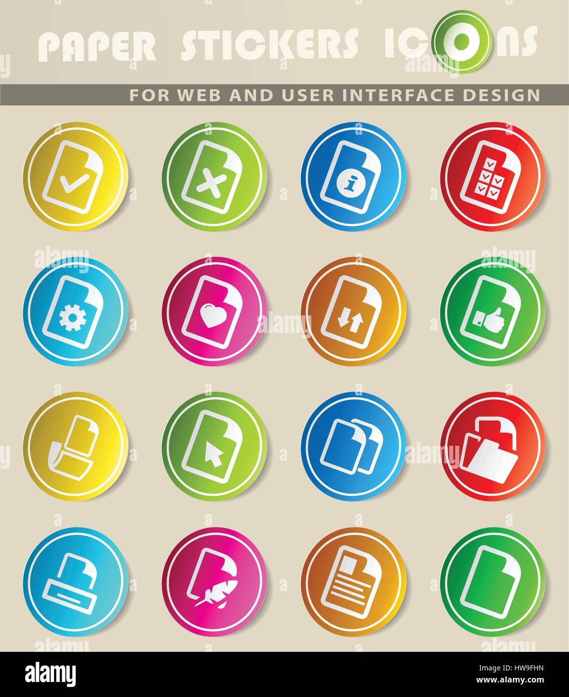 documents vector icons for user interface design Stock Vector Image ...