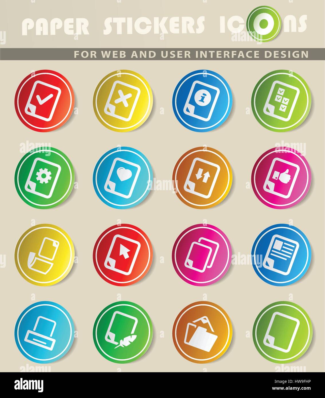 documents vector icons for user interface design Stock Vector Image ...