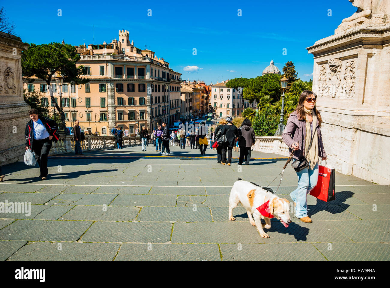 The Capitoline Hill cordonata. Rome, Lazio, Italy, Europe Stock Photo ...