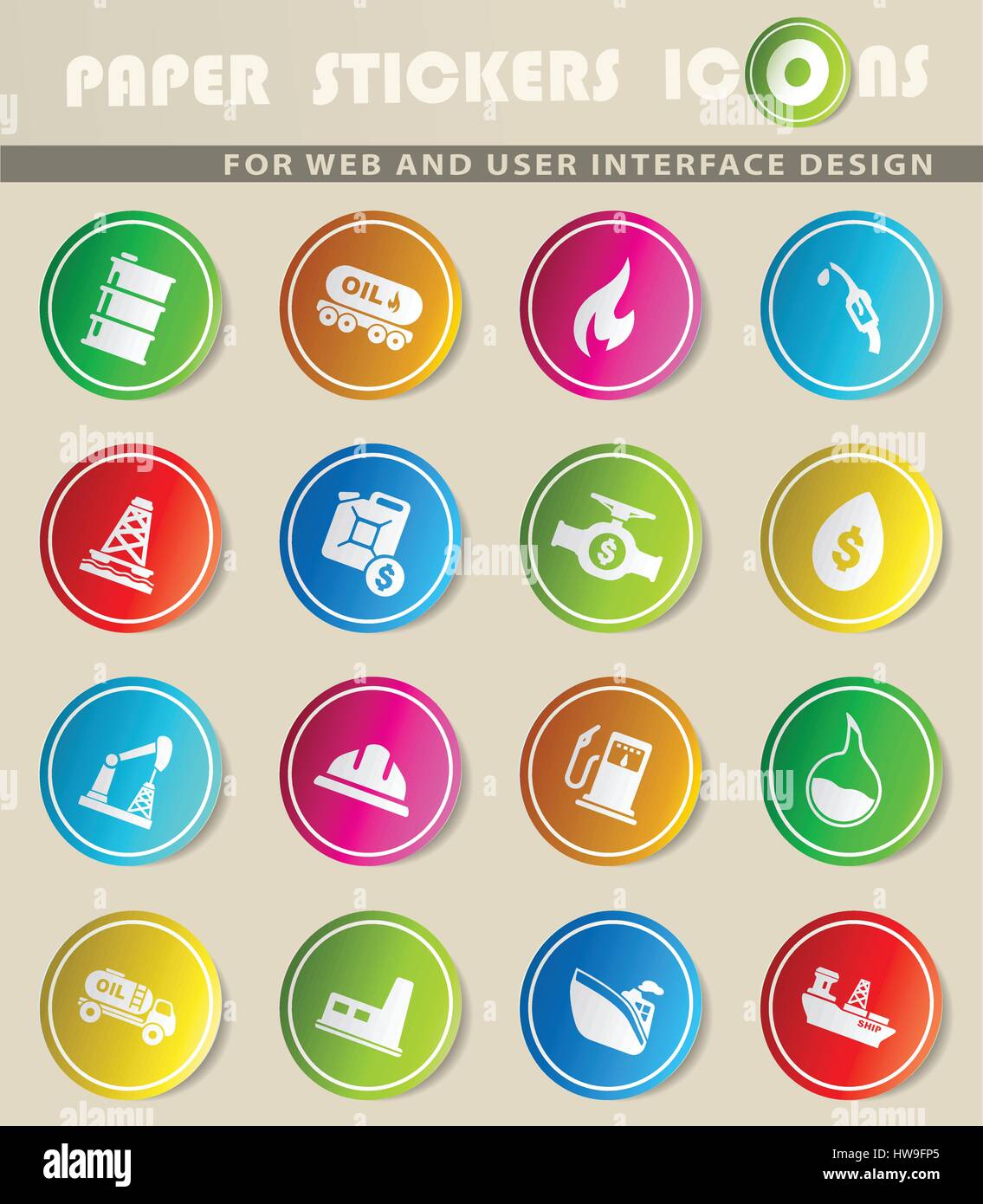 extraction of oil vector icons for user interface design Stock Vector ...