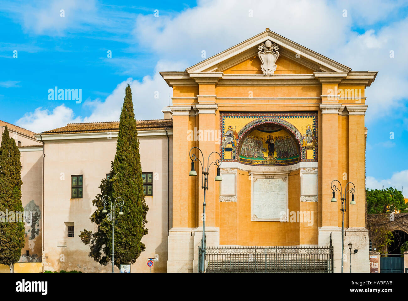 Apse depicting mosaics from the Triclinium of Pope Leo III in the ...
