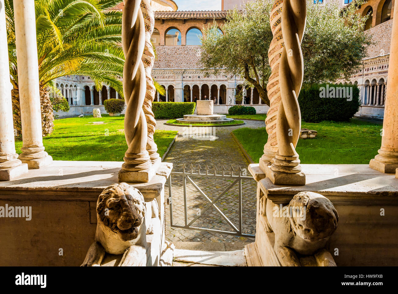 cloister of the attached monastery, with a cosmatesque decoration ...