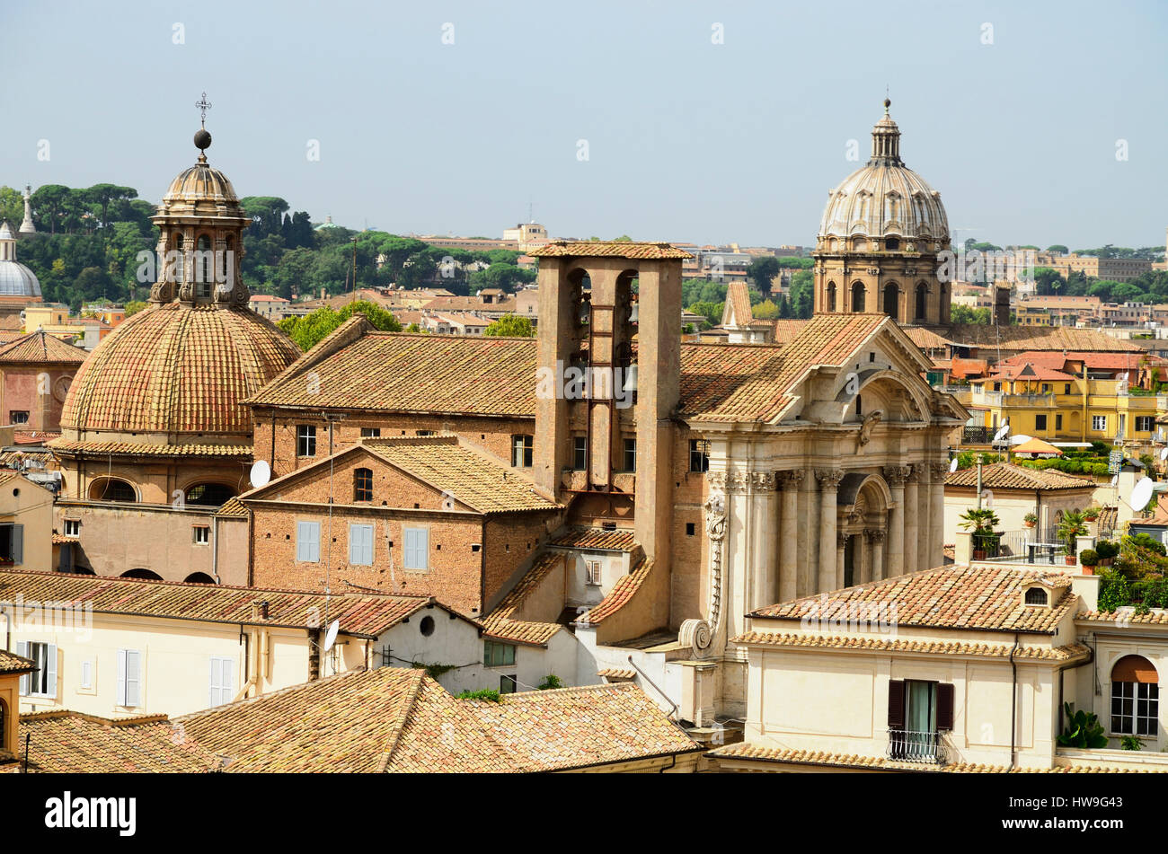The roofs of Rome, seen from the rooftop of the Capitoline Museum. Rome ...
