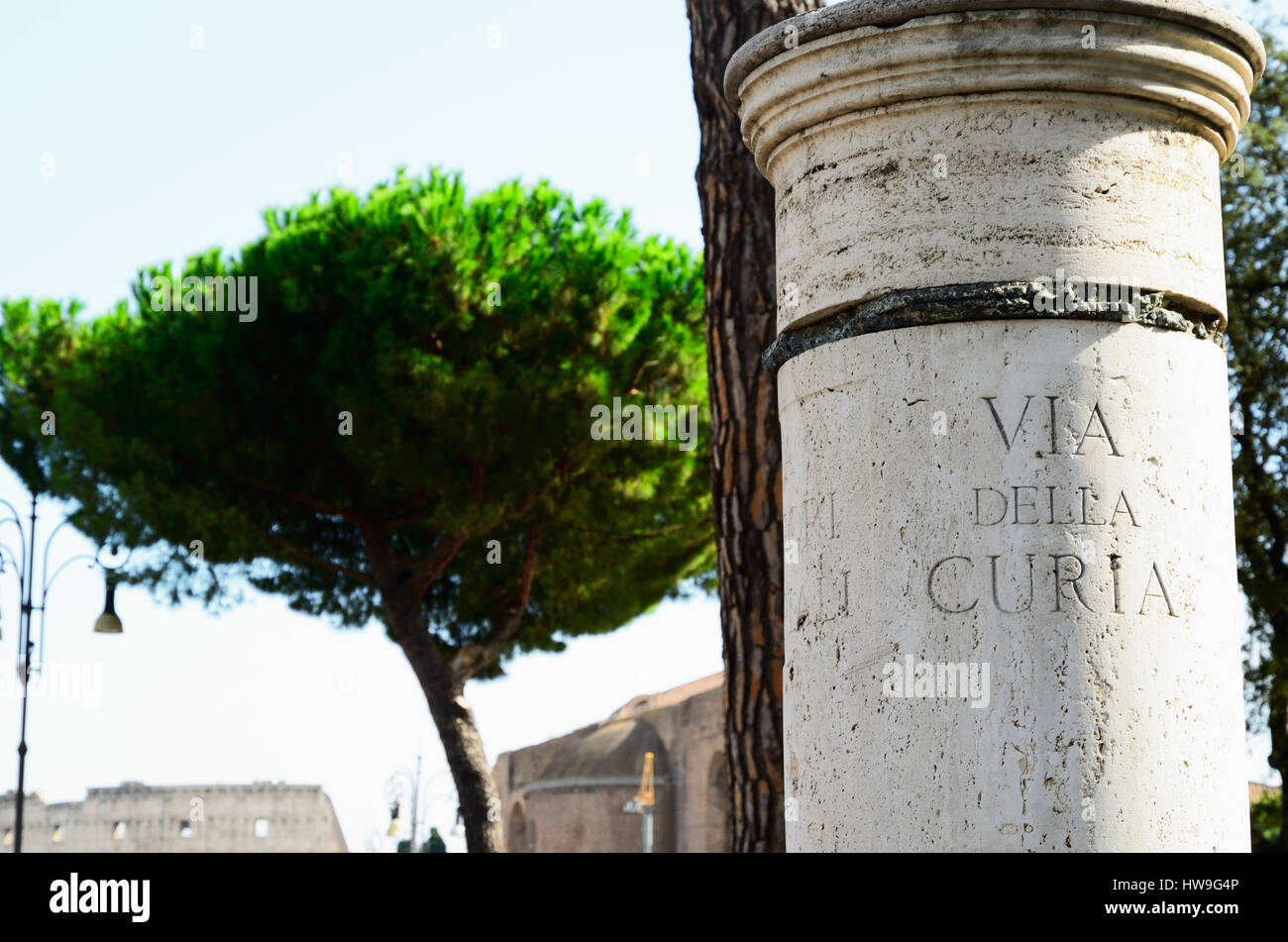 Milestone Via della Curia. Via dei Fori Imperiali is a road in the ...