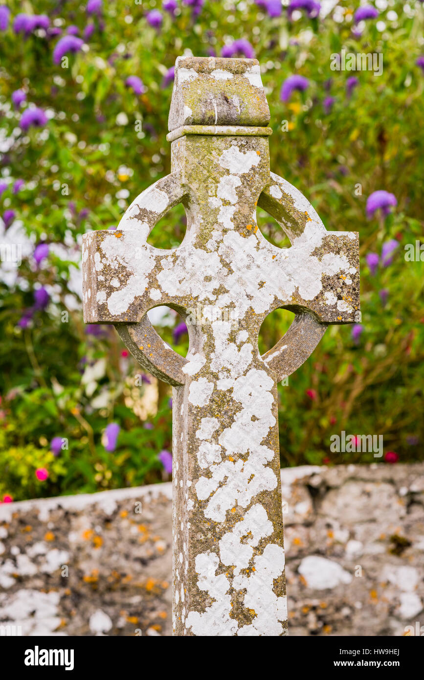 Ancient headstones at and Celtic crosses at Clonmacnoise monastic ...