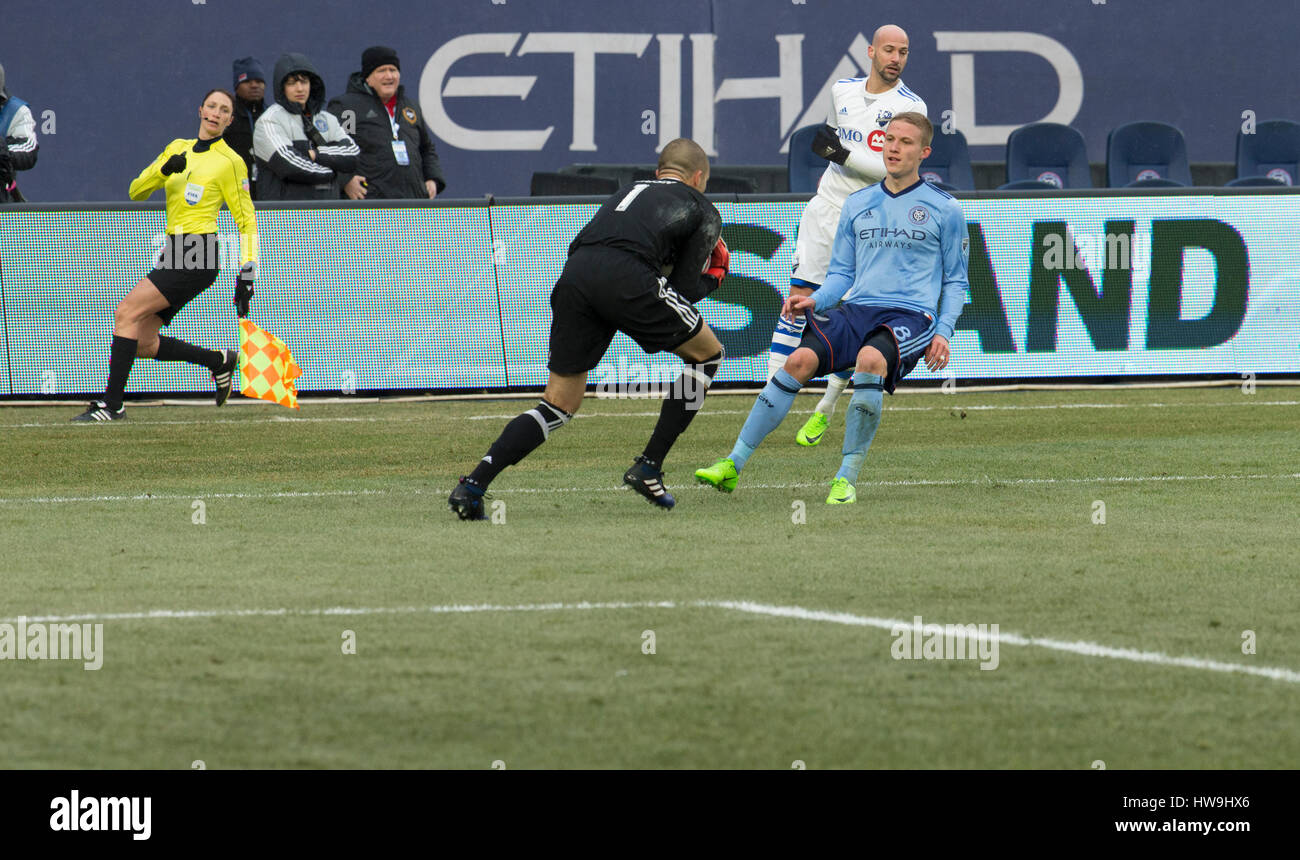 New York, United States. 18th Mar, 2017. Goalkeeper Bush (1) of ...