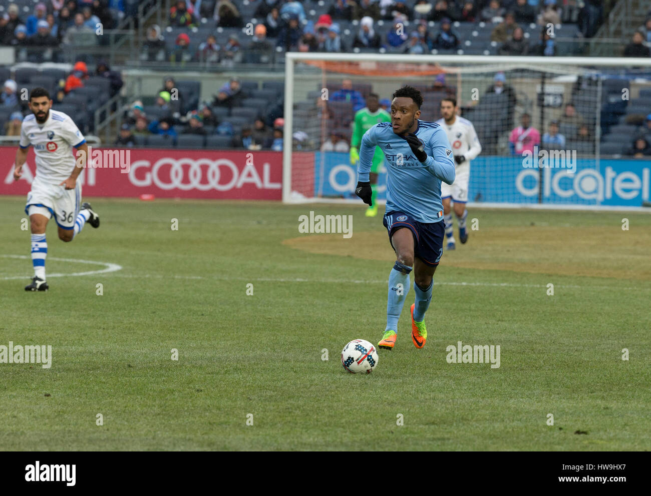 New York, United States. 18th Mar, 2017. Rodney Wallace (23) of NYCFC ...