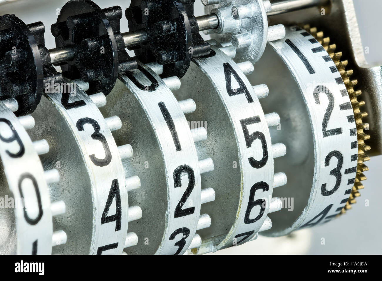 counter rolls with different numbers and gearwheels. scoreboard ...