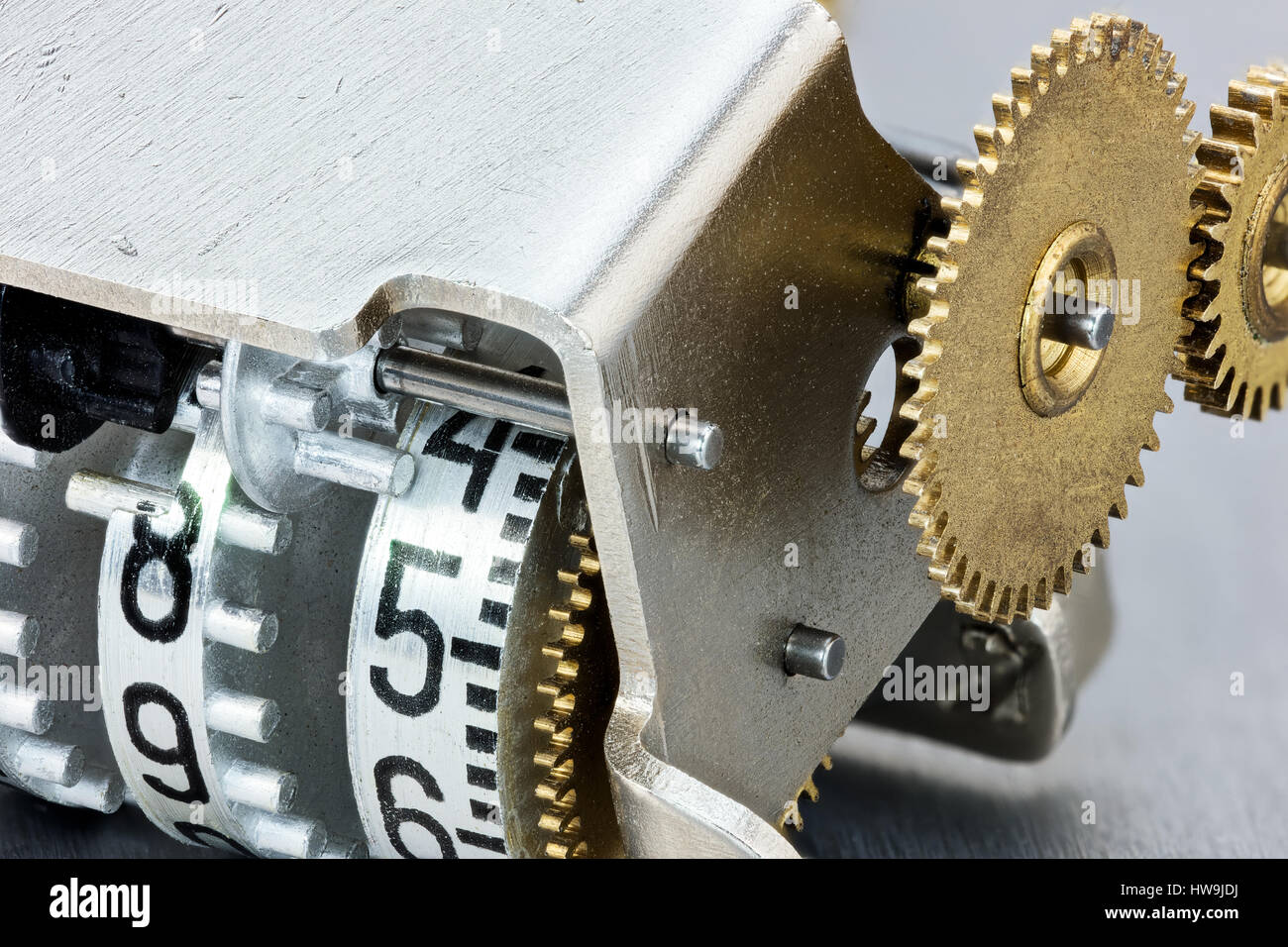 mechanical scoreboard with different numbers. detail closeup view Stock ...