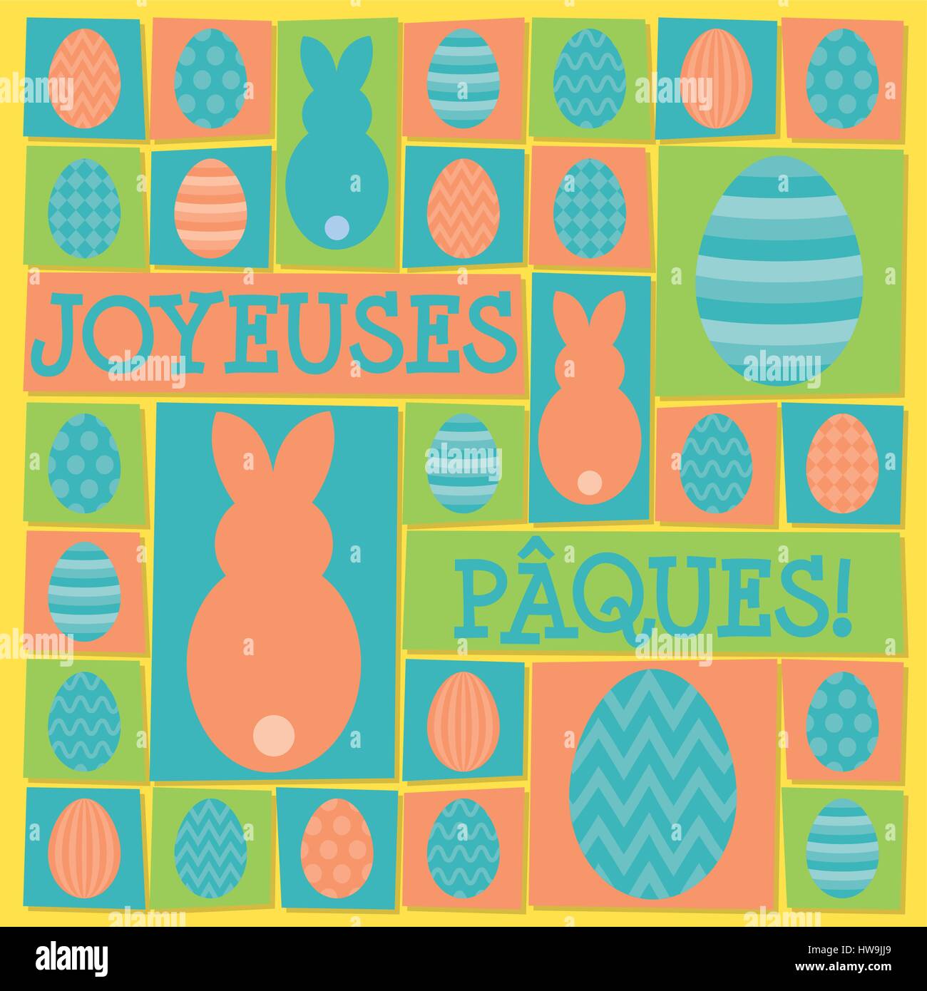Funky Easter card in vector format. Words translate to "Happy Easter ...