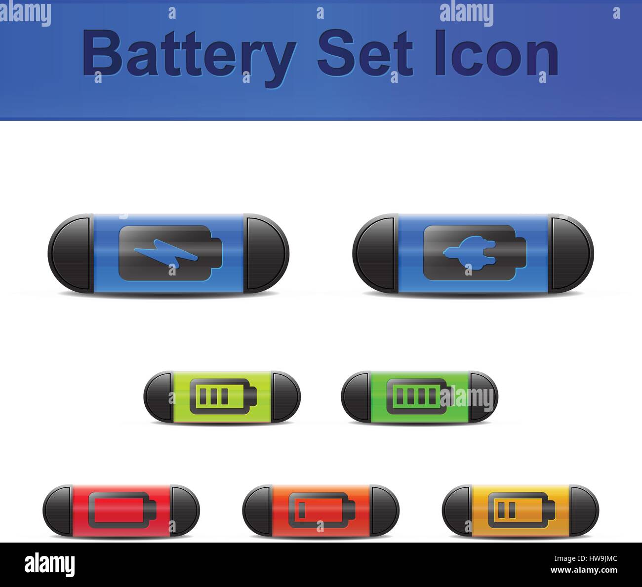 set of battery icons with capluse design Stock Vector Image & Art - Alamy