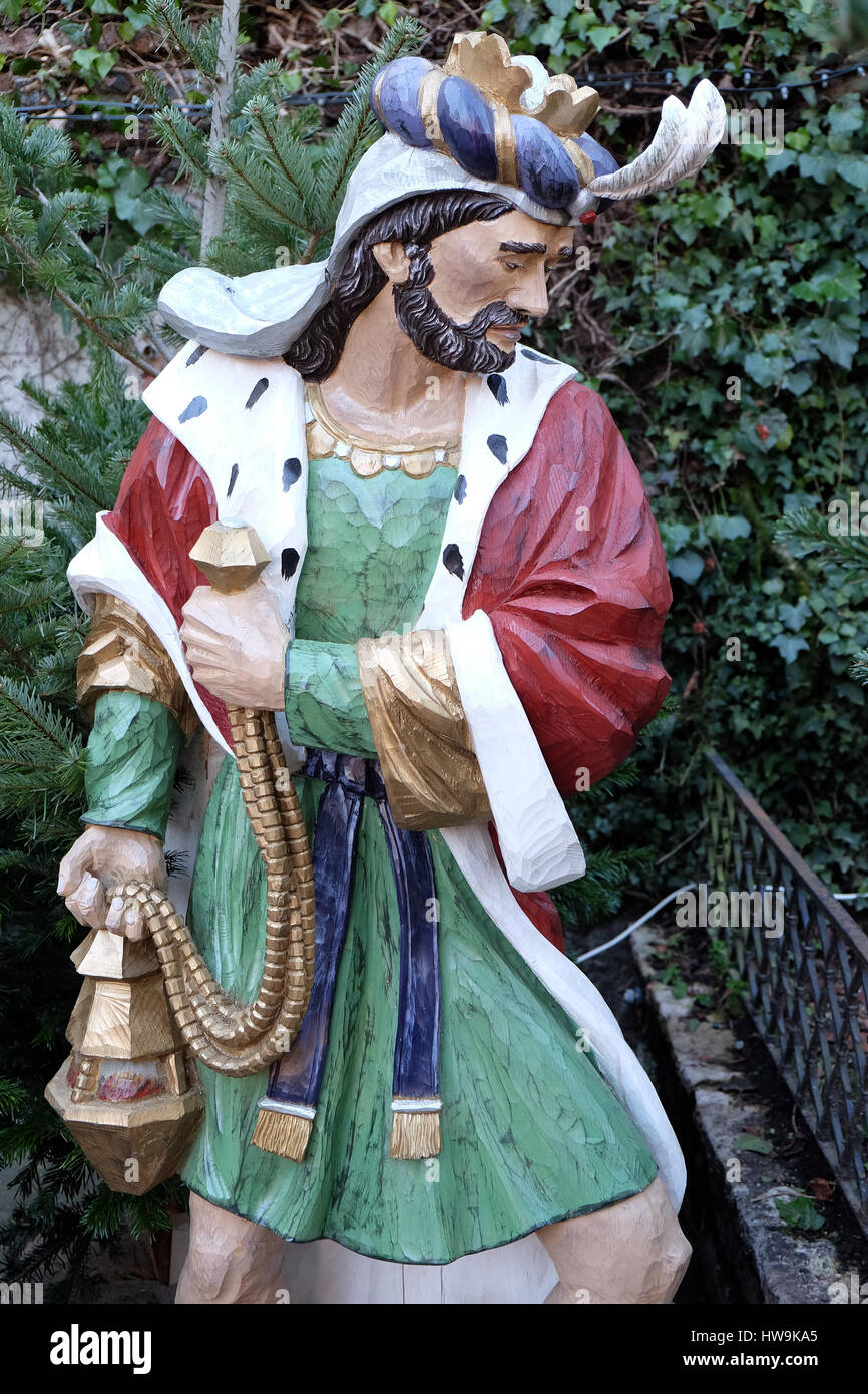 King Melchior in front the church in St. Wolfgang on Wolfgangsee in ...