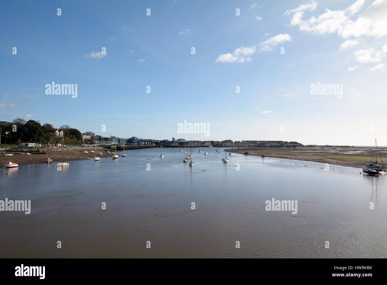 Devon town of Teignmouth at the mouth of the River Teign in Devon ...