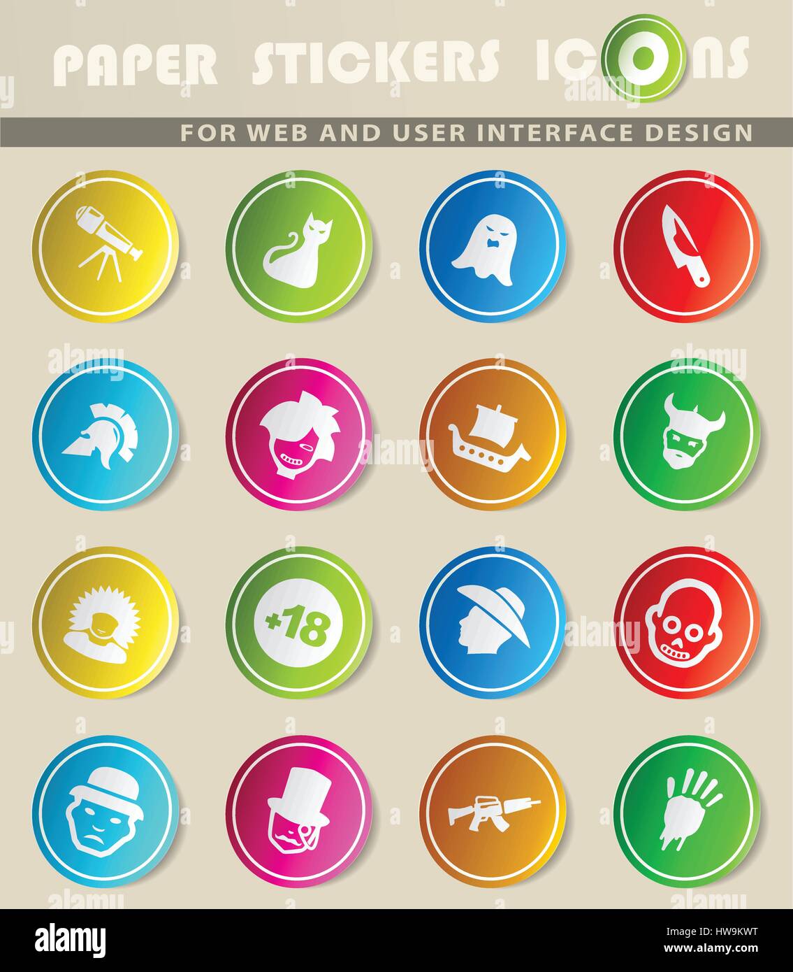 cinema genres vector icons for user interface design Stock Vector Image ...