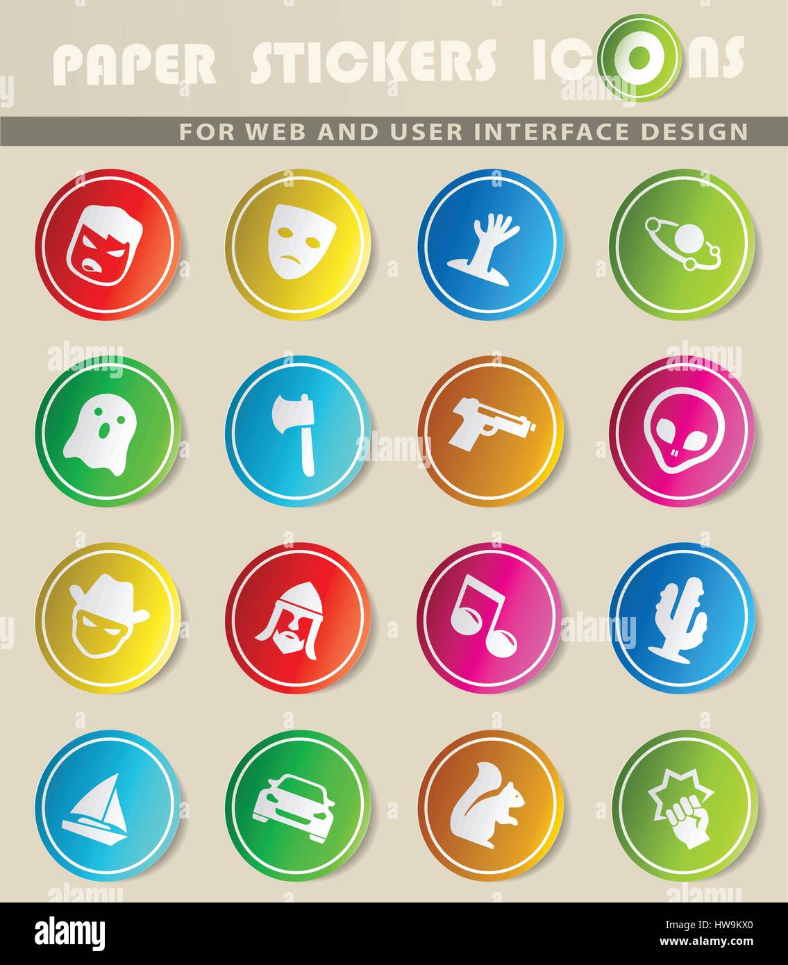 cinema genres vector icons for user interface design Stock Vector Image ...