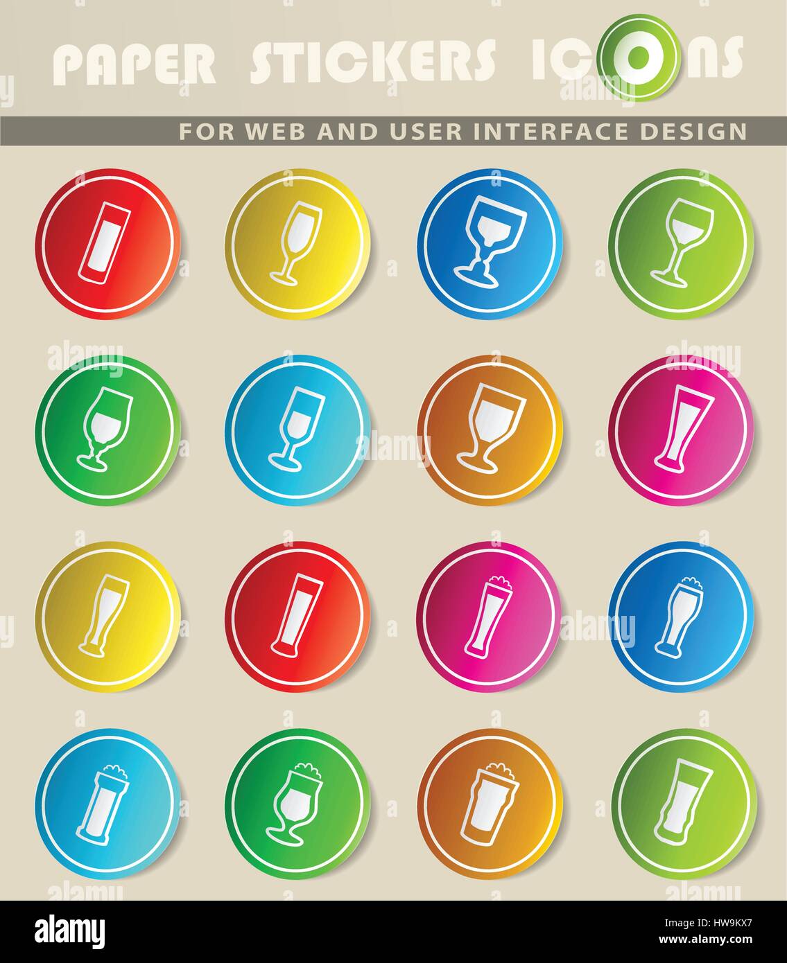 glasses vector icons for user interface design Stock Vector Image & Art ...