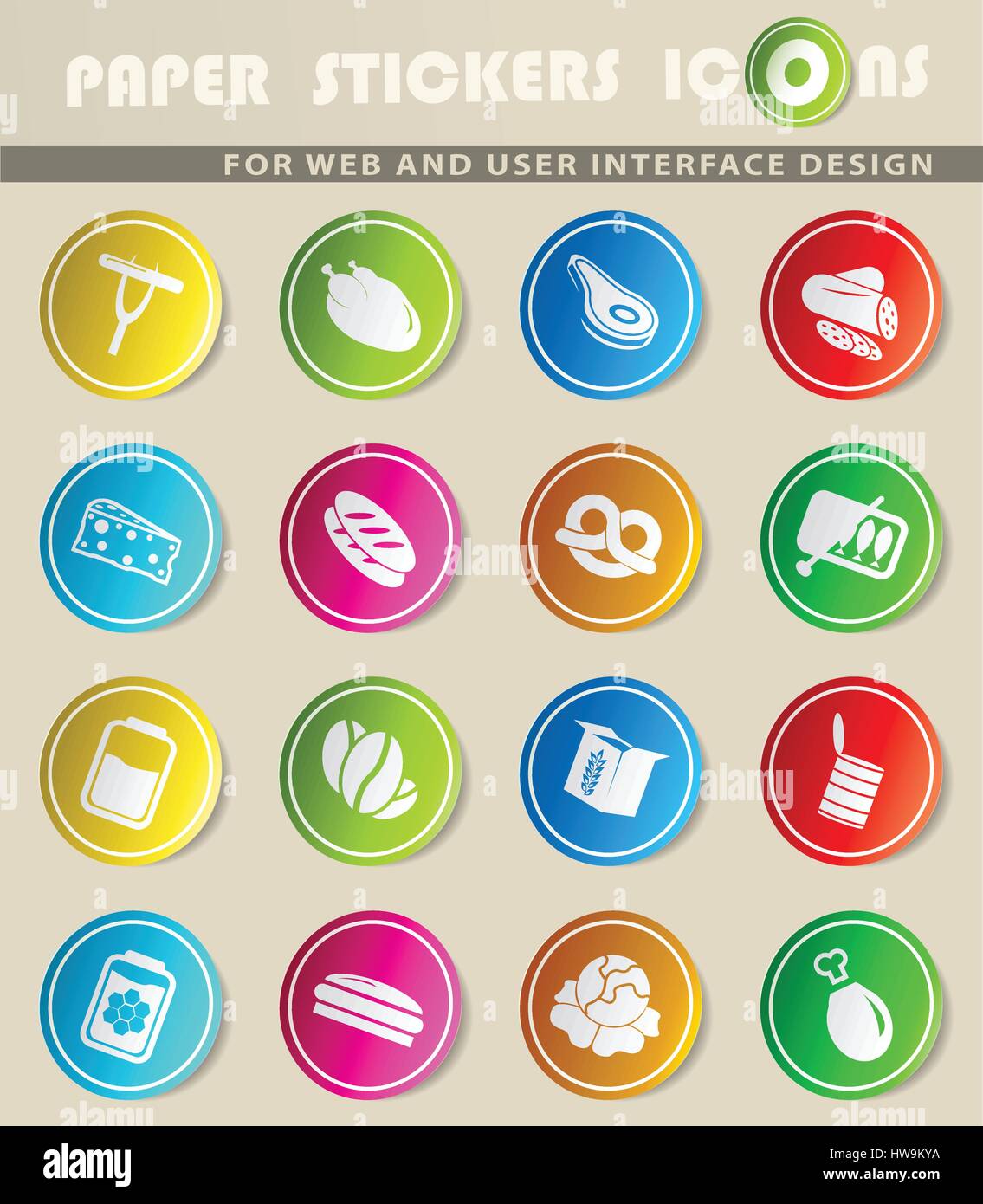 grocery store vector icons for user interface design Stock Vector Image ...