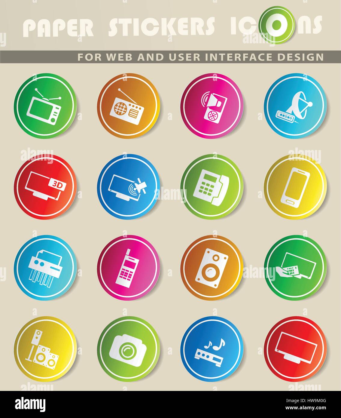 home appliances vector icons for user interface design Stock Vector ...