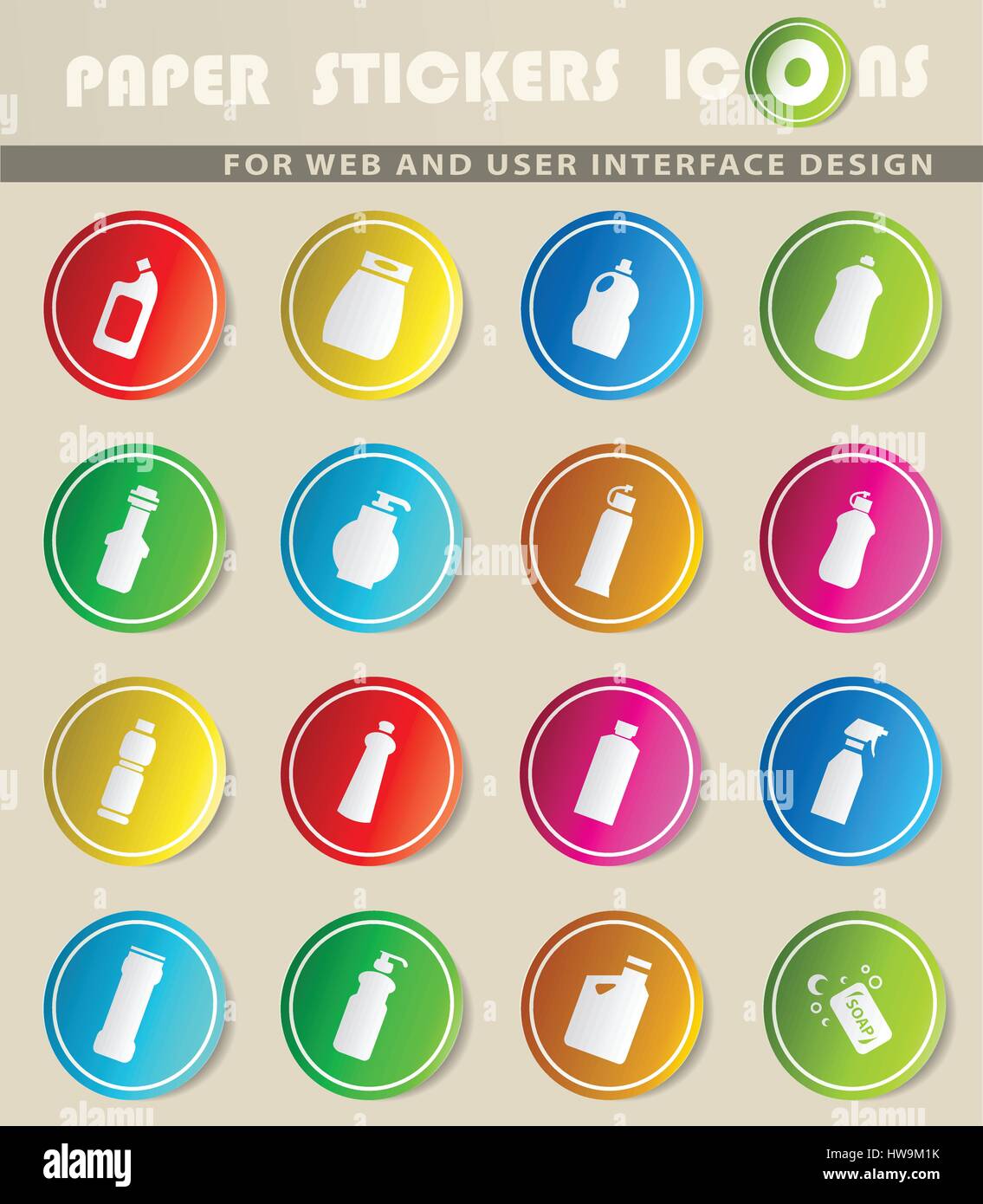 household chemicals vector icons for user interface design Stock Vector ...