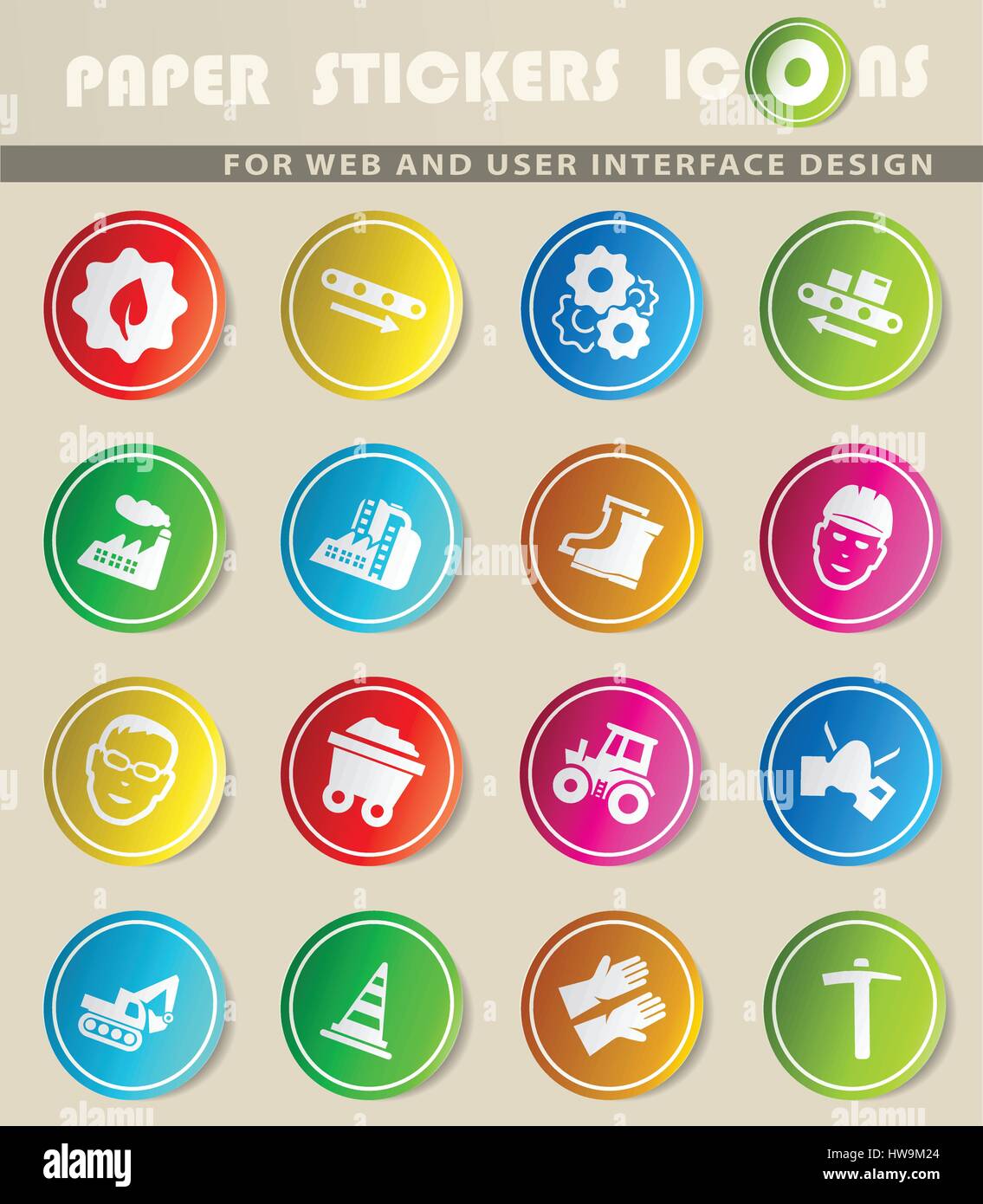 industrial vector icons for user interface design Stock Vector Image ...