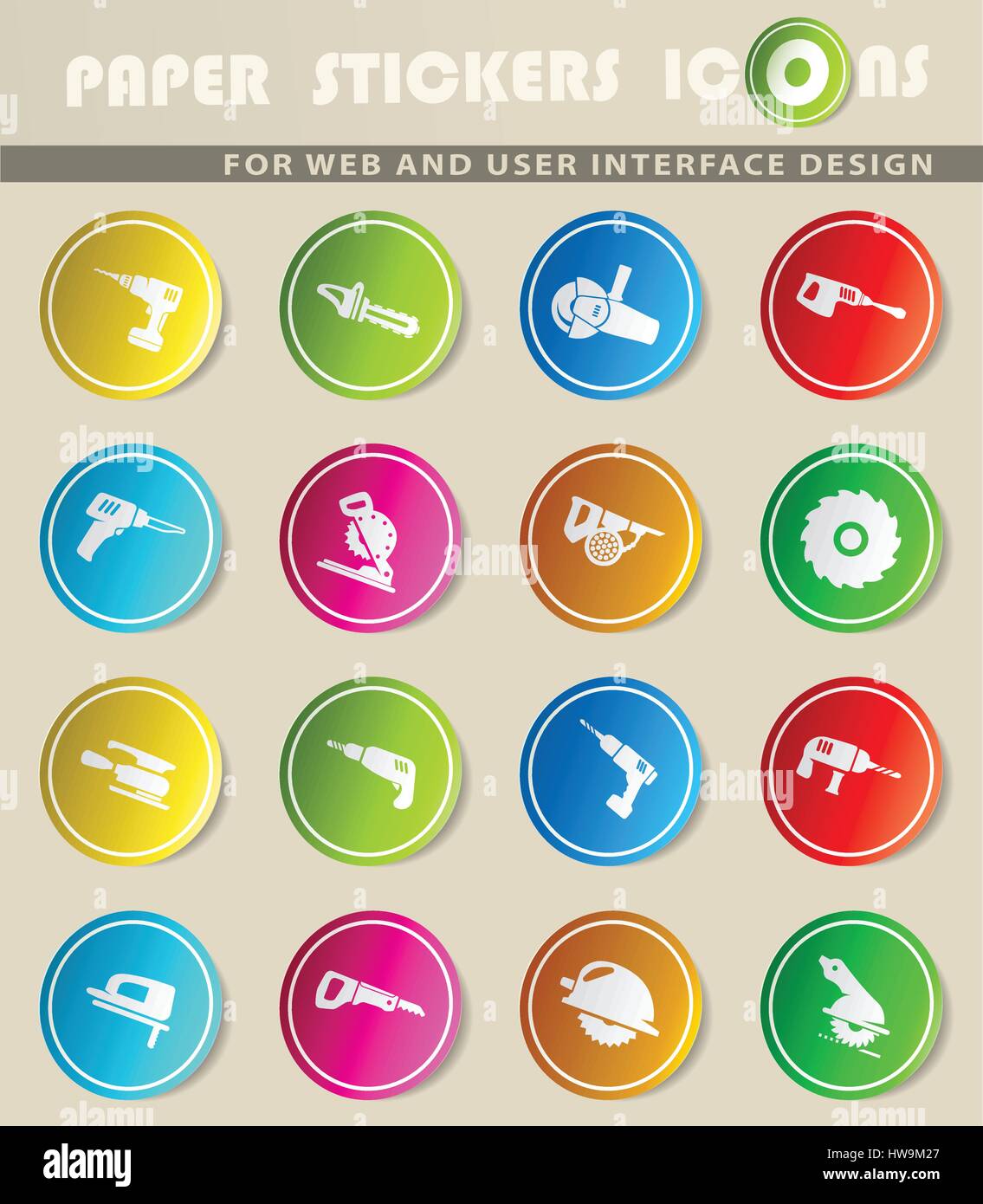 industrial equipment vector icons for user interface design Stock ...