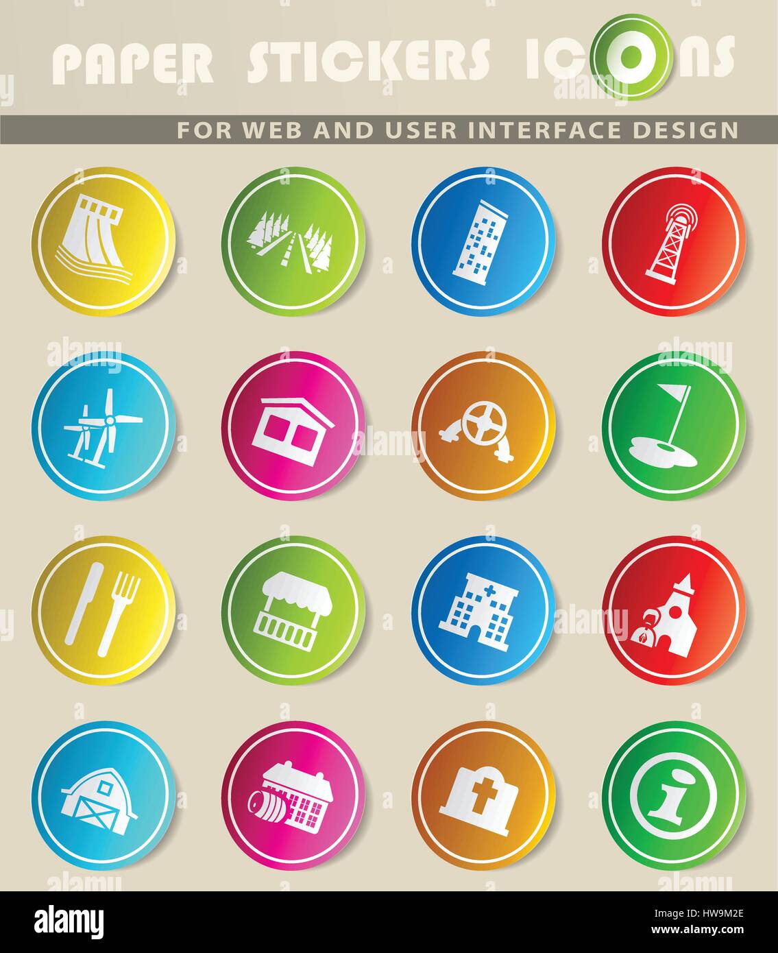 infrastructure vector icons for user interface design Stock Vector ...