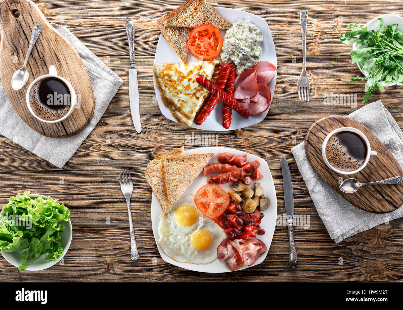 Traditional breakfast home top hi-res stock photography and images - Alamy