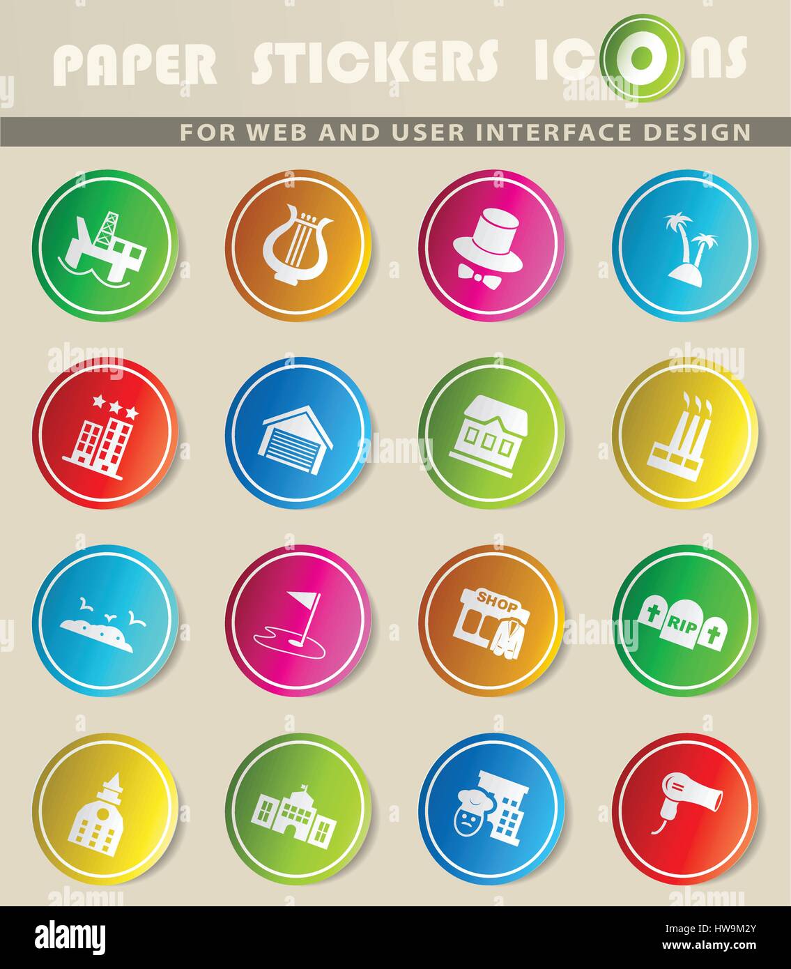 infrastructure vector icons for user interface design Stock Vector ...