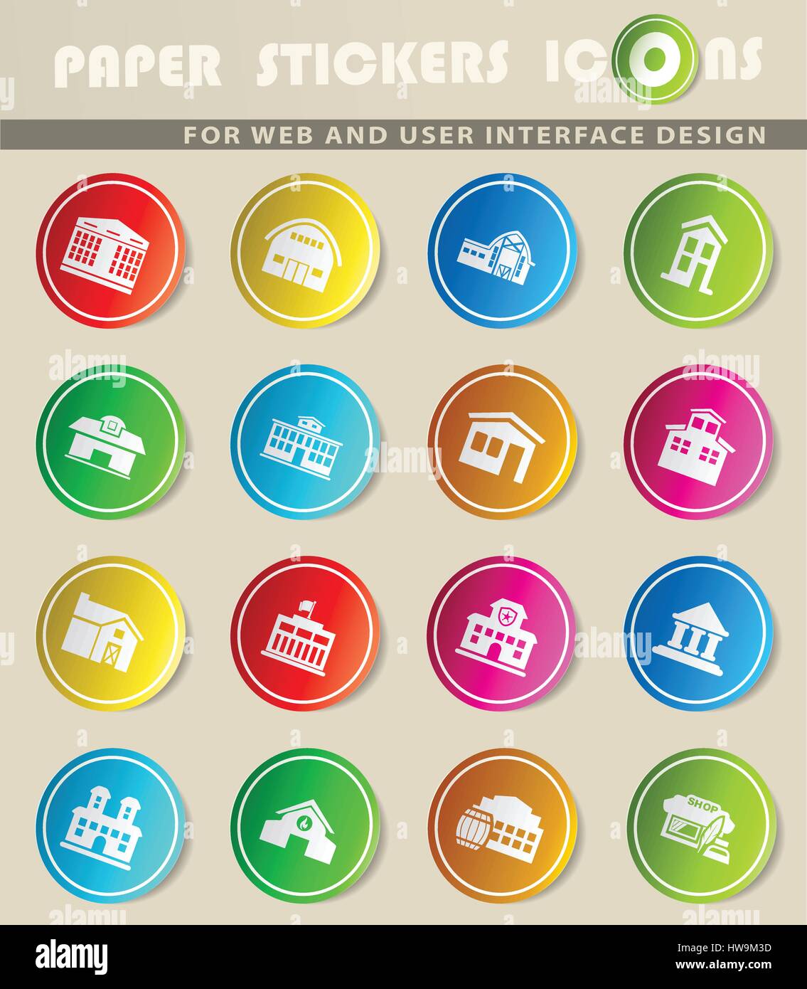 infrastructure vector icons for user interface design Stock Vector ...