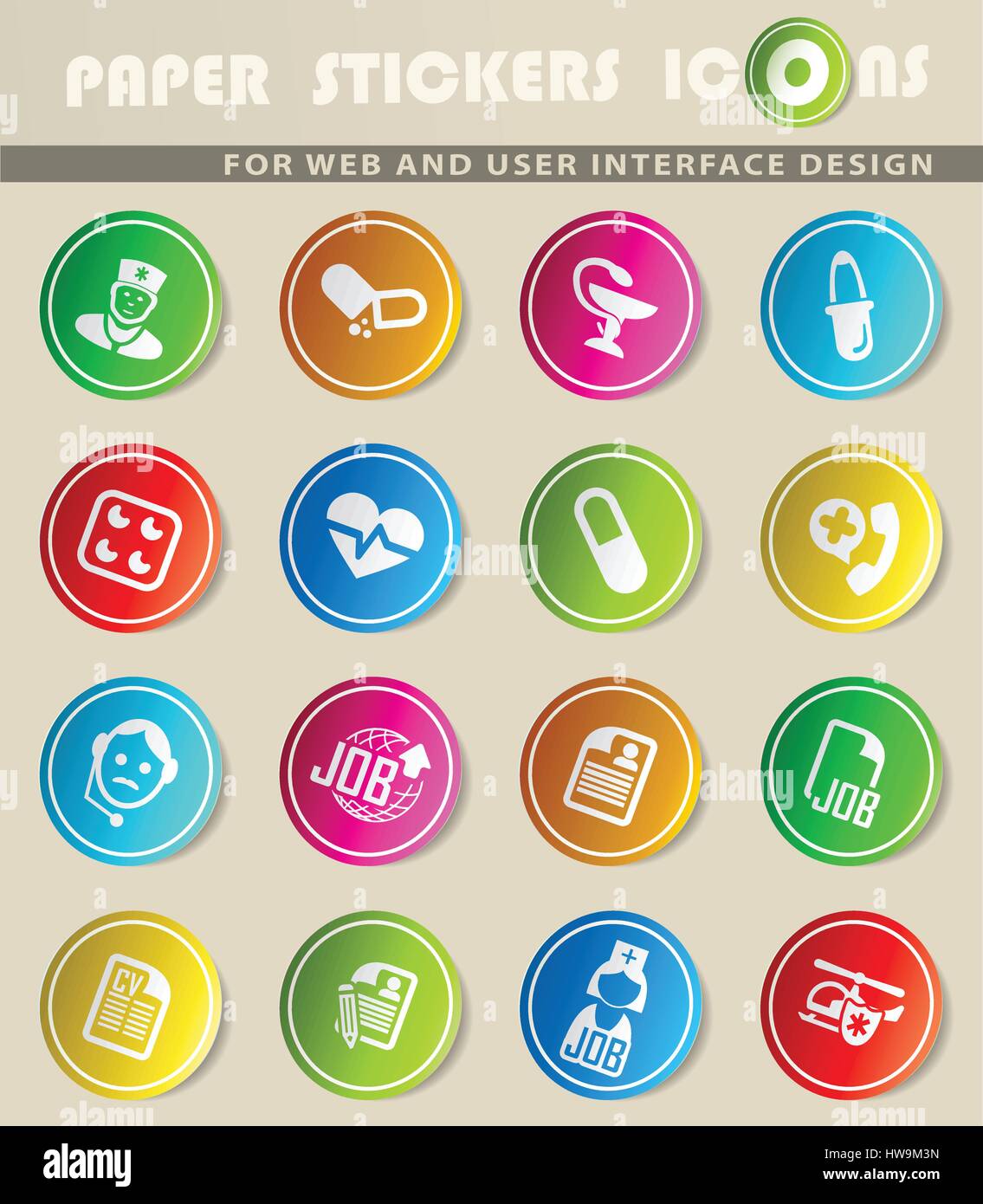 job search vector icons for user interface design Stock Vector Image ...
