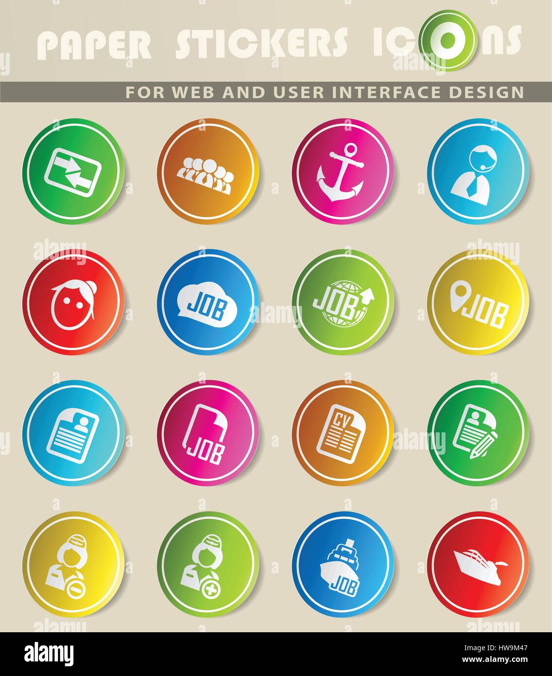 job search vector icons for user interface design Stock Vector Image ...