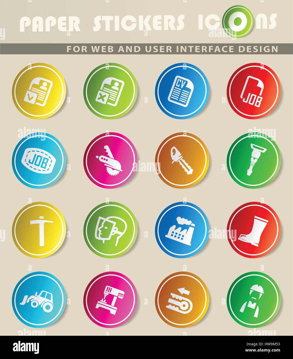 job search vector icons for user interface design Stock Vector Image ...