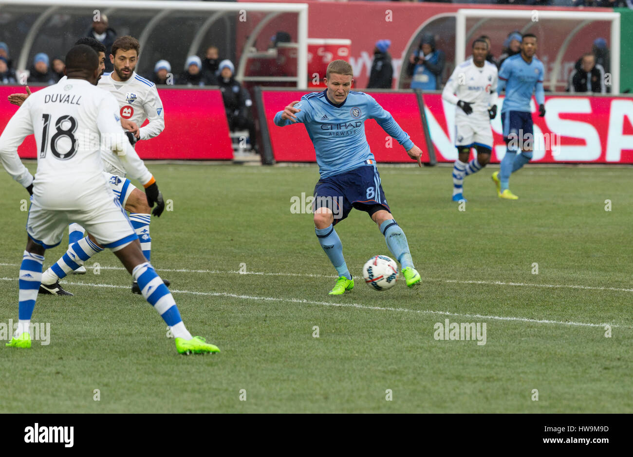 Alexander Ring (8) of NYCFC controls ball during MLS game against ...