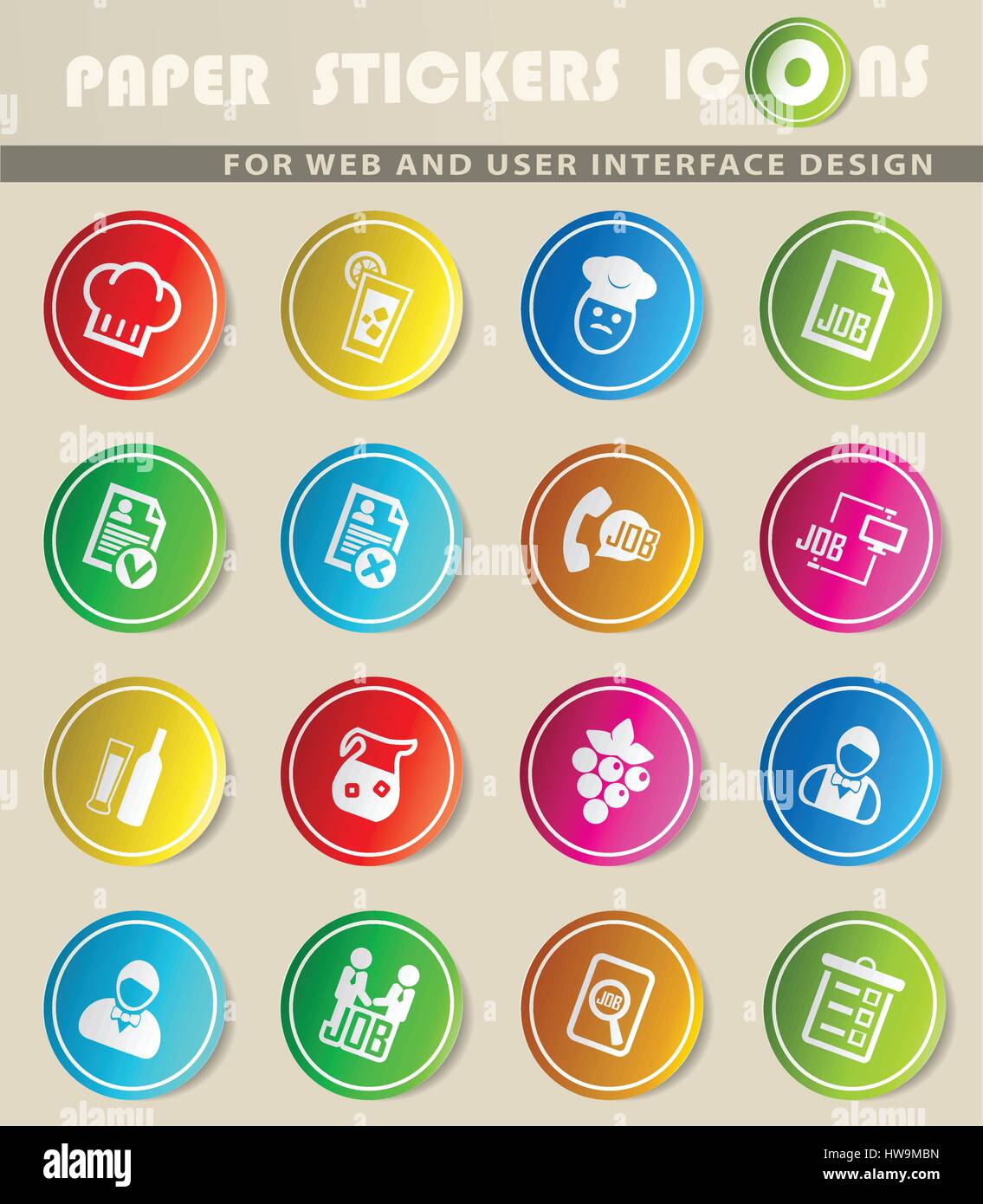 job search vector icons for user interface design Stock Vector Image ...