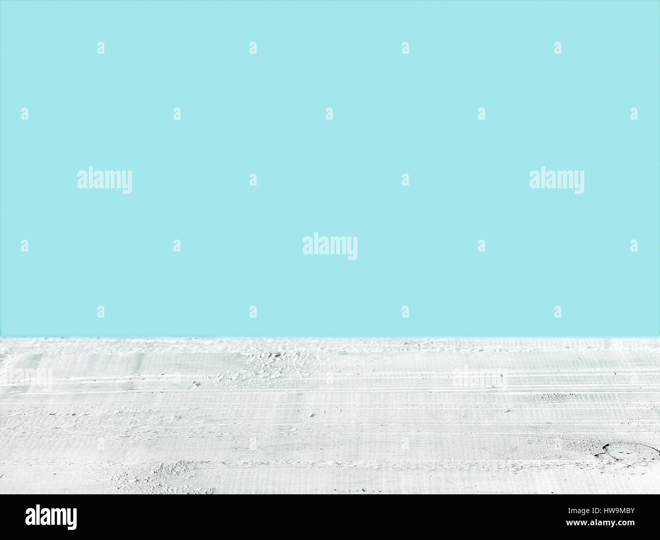 white wooden table top and blue background Stock Photo - Alamy