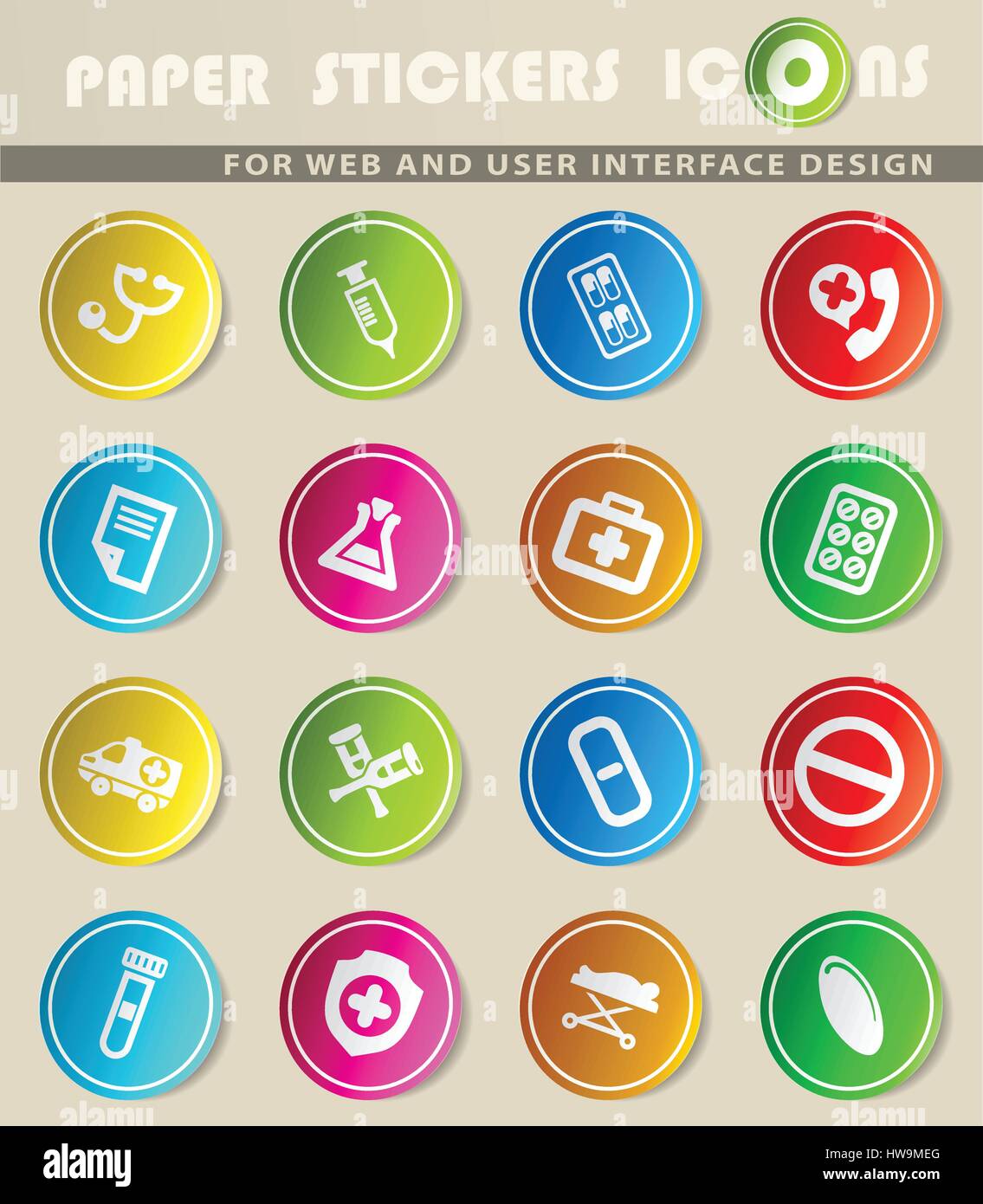 medical vector icons for user interface design Stock Vector Image & Art ...