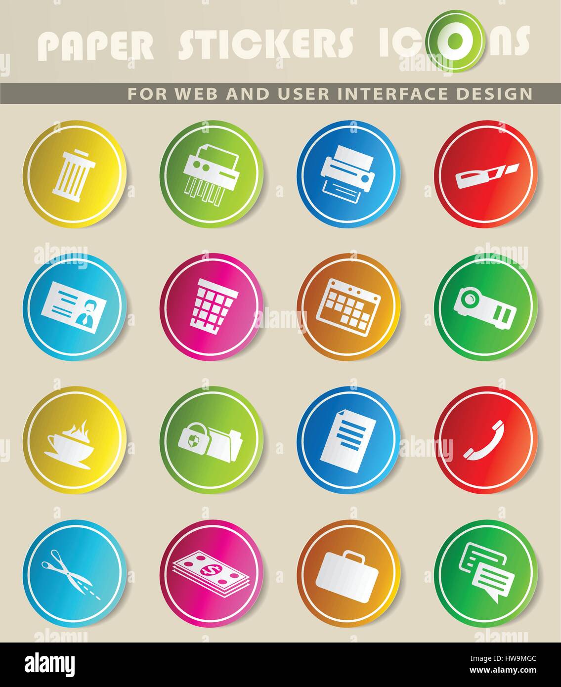 office vector icons for user interface design Stock Vector Image & Art ...