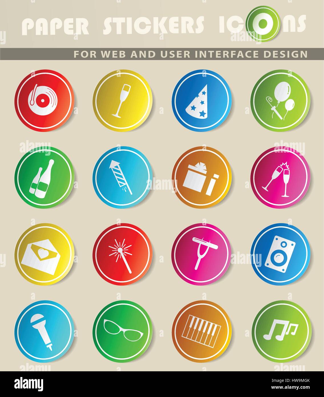 party vector icons for user interface design Stock Vector Image & Art ...