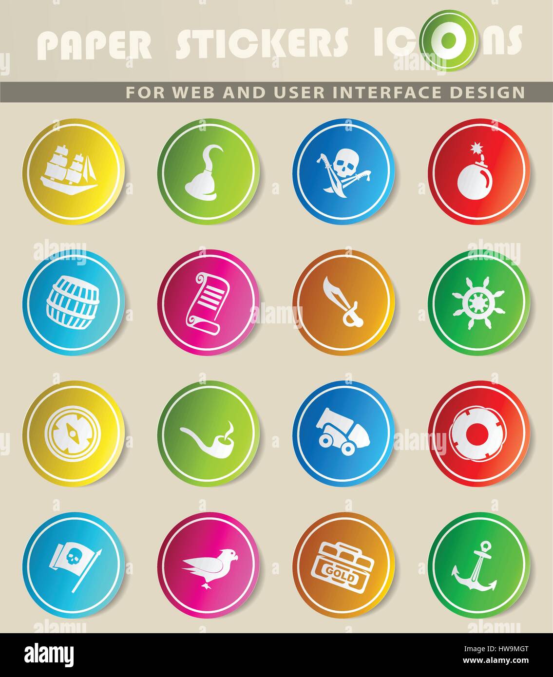 pirates vector icons for user interface design Stock Vector Image & Art ...