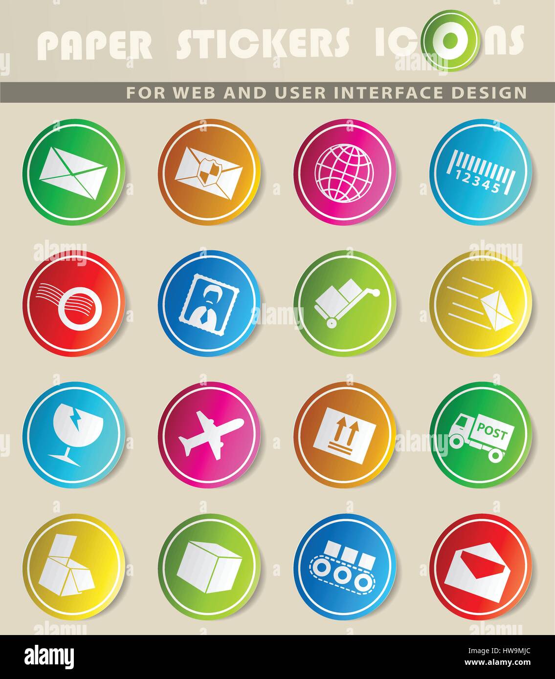 post service vector icons for user interface design Stock Vector Image ...