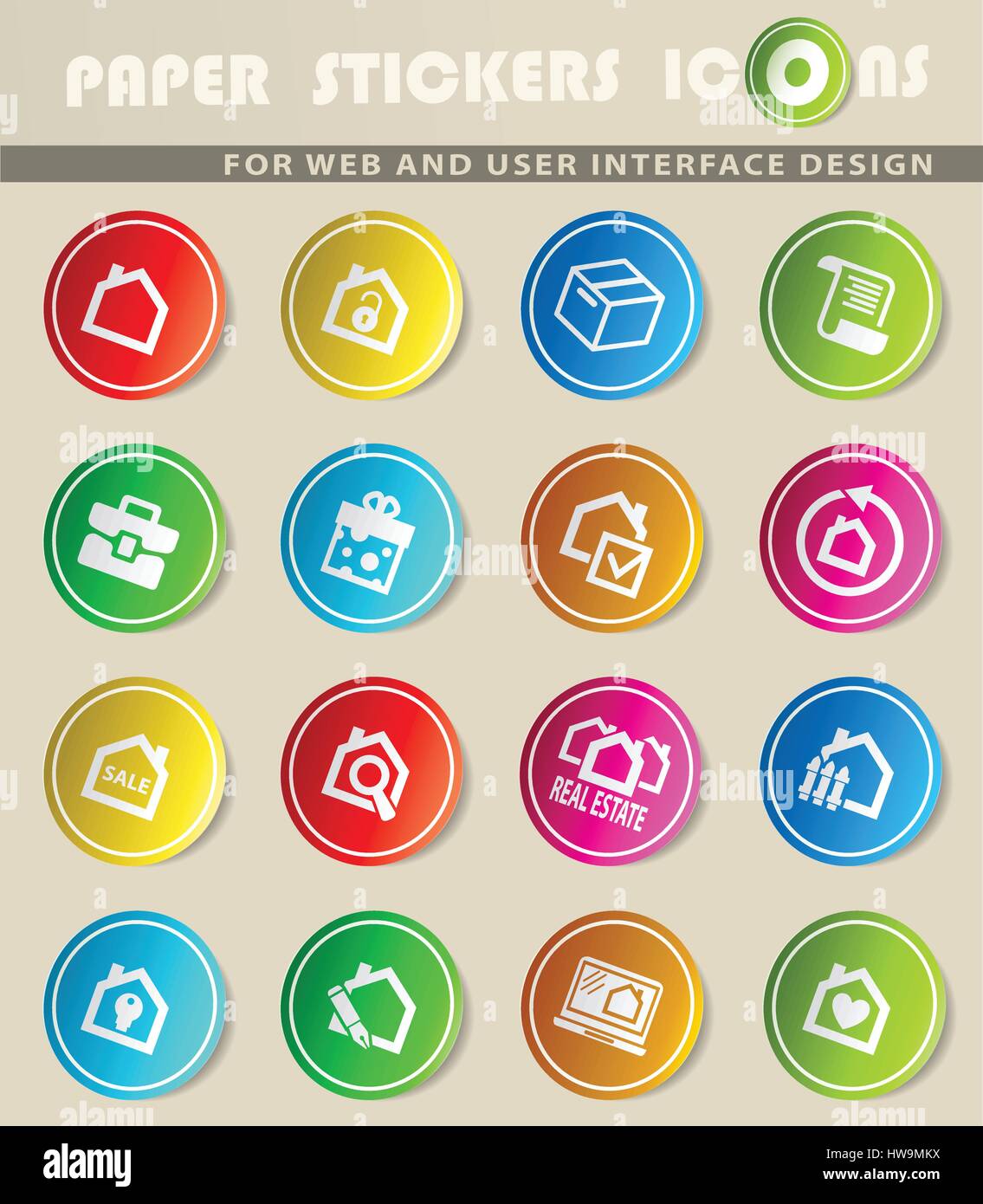 real estate vector icons for user interface design Stock Vector Image ...
